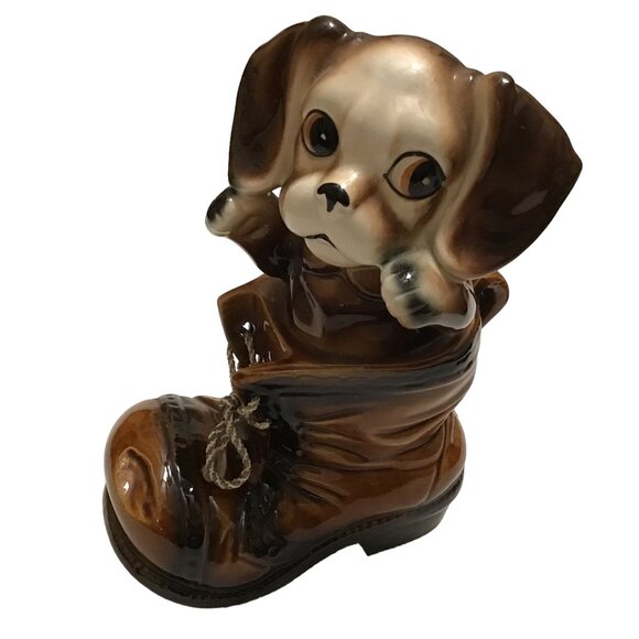 Accents | Vintage Japan Puppy Dog In Boot Coin Bank Mcm 195s 1960s No ...